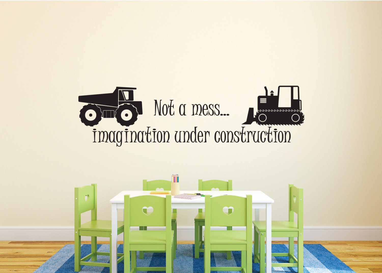 Not a mess imagination under construction dump truck and | Etsy