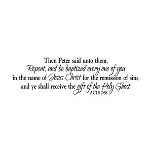 Acts 2:38 Repent and Be Baptized Every One of You, KJV, Scripture Bible ...