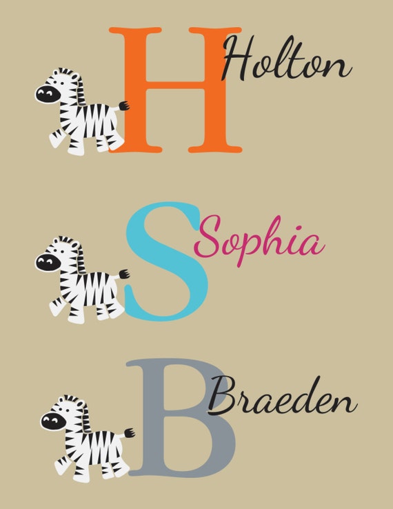 Zebra Victoria Name Lettering