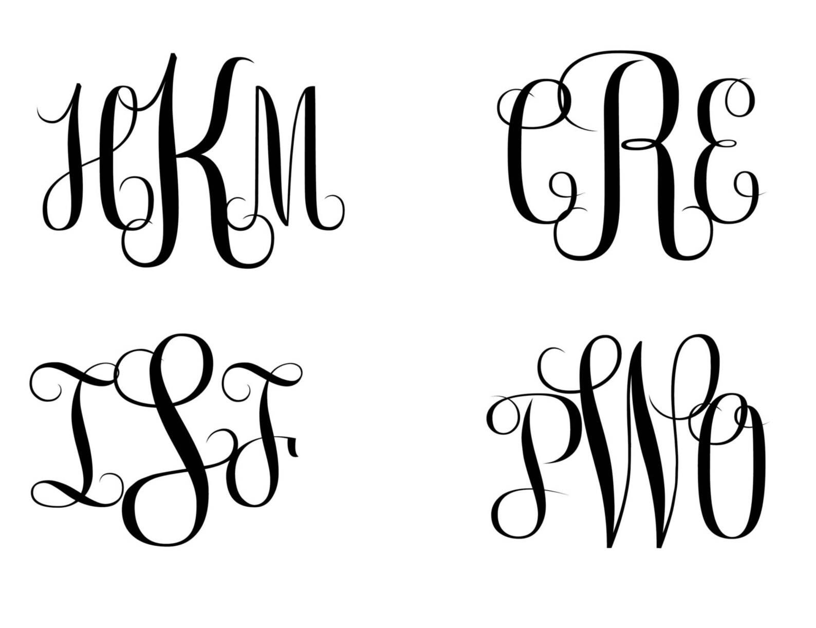 Vine Monogram Decal Personalized Decal Monogram Initials - Etsy Canada