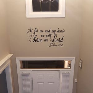 Joshua 24:15 Scripture Wall Vinyl Bible Verse as for Me and My House We ...