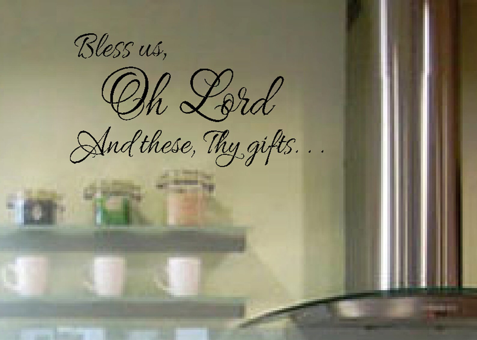 Kichen Blessing-dining Room Blessing- Vinyl Wall Decor-bless Us Oh Lord ...