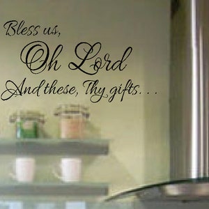Kichen Blessing-dining Room Blessing- Vinyl Wall Decor-bless Us Oh Lord ...