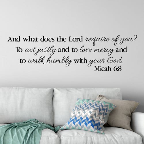 Micah 6:8 Wall Decal Vinyl Wall Lettering Vinyl Decal - Etsy
