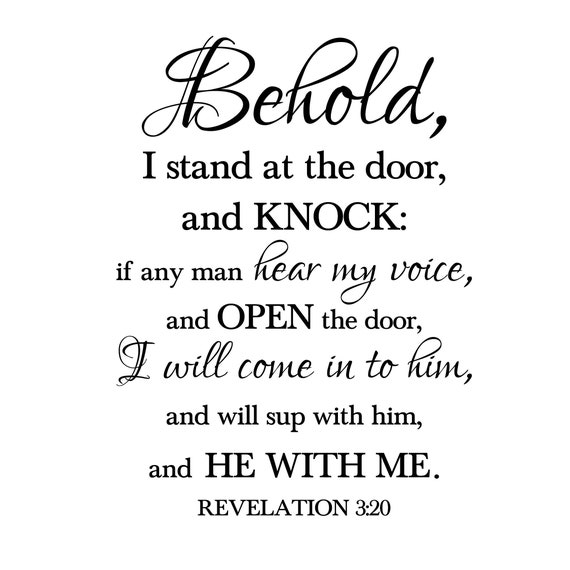 Revelation 3:20 Behold I Stand at the Door and Knock Religious - Etsy