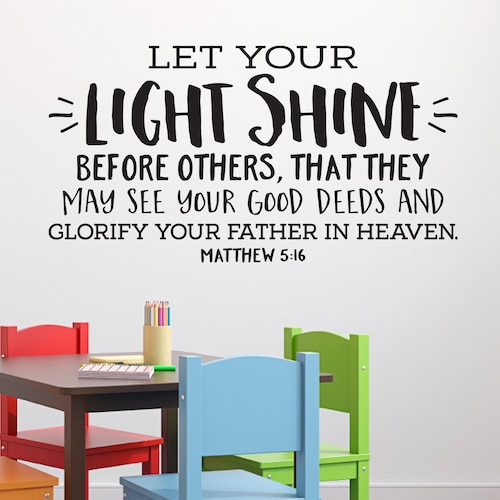 Matthew 5:16 Let Your Light Shine Before Others Teen Girl - Etsy