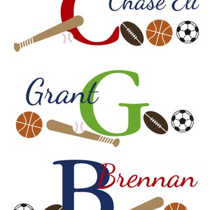 Sports Monogram, Baseball, Soccer, Basketball, Football, Sports ...