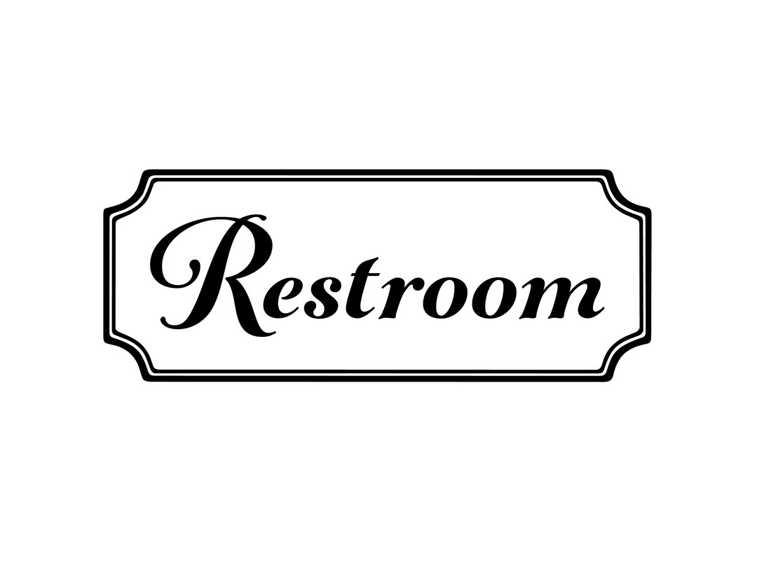 Restroom Vinyl Decal, Glass Door Decal, Vinyl Lettering, Rectangle ...