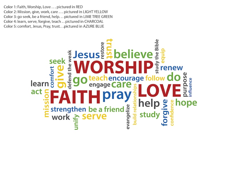Word Collage Faith Worship Love Youth Room Church Christian - Etsy UK