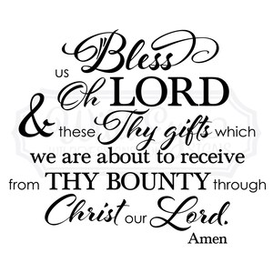 Kitchen Blessing-dining Room Blessing- Vinyl Wall Decor-bless Us Oh ...