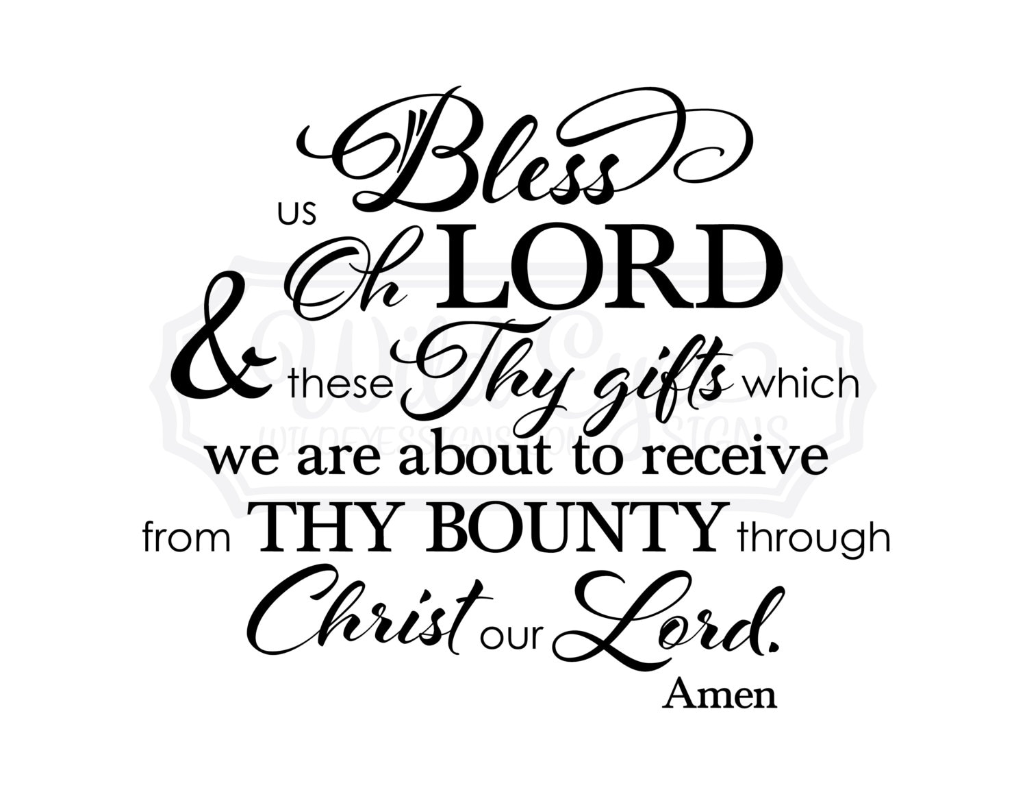 Kitchen Blessing-dining Room Blessing- Vinyl Wall Decor-bless Us Oh ...