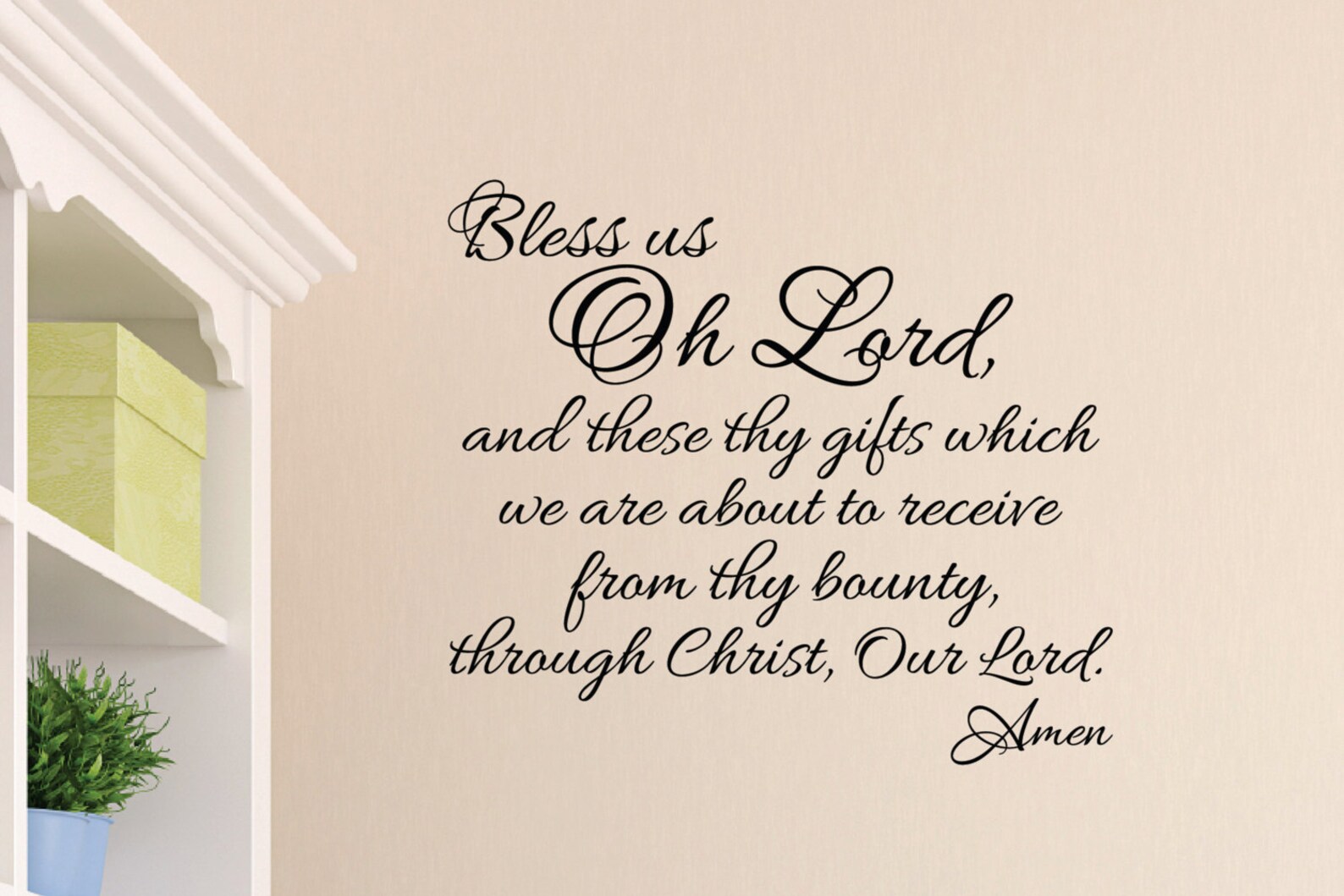 Kichen Blessing-dining Room Blessing- Vinyl Wall Decor-bless Us Oh Lord ...