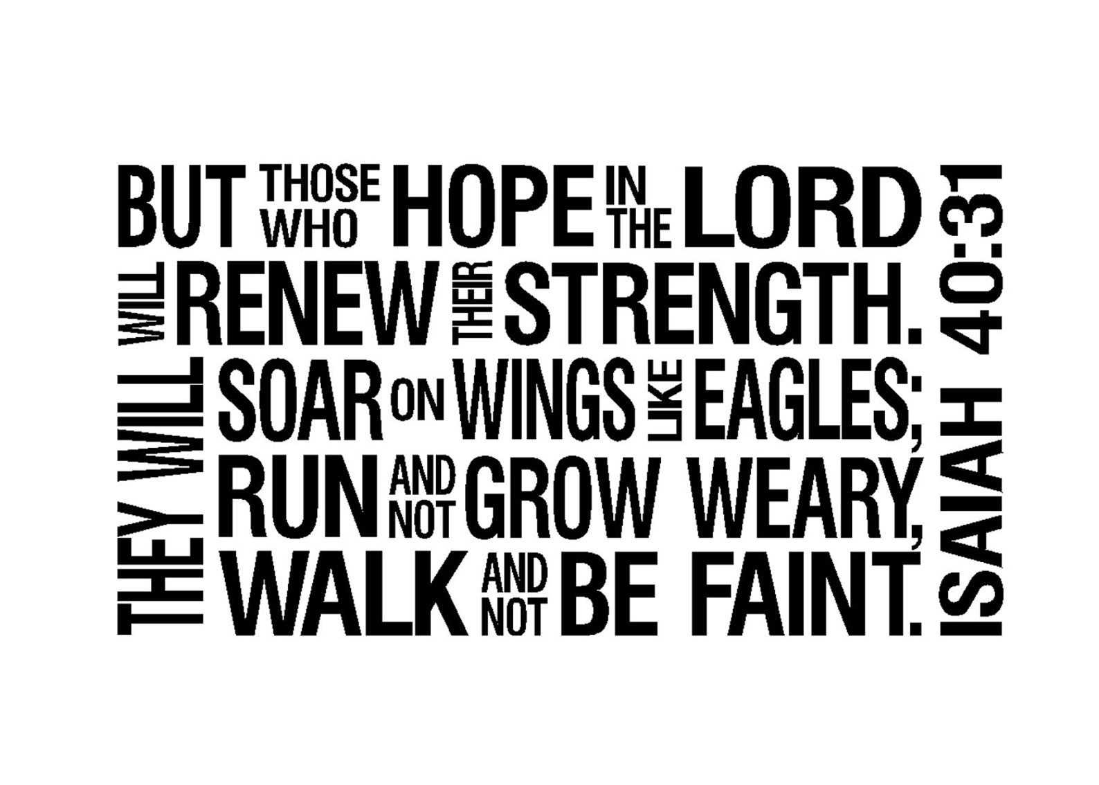 Isaiah 40:31 Christian Subway Art-religious Bible Verse Subway Art ...