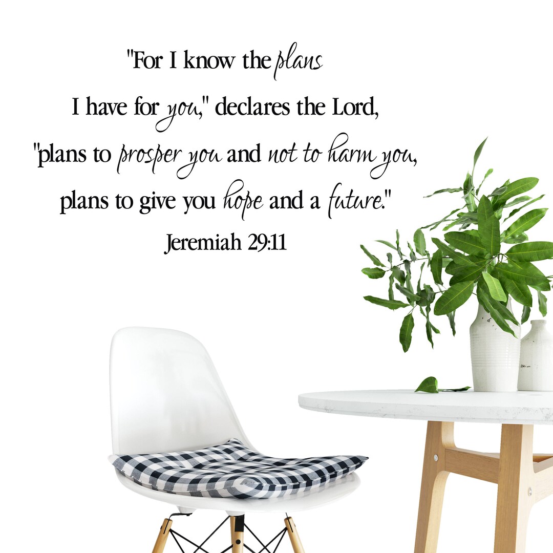 Jeremiah 29:11- Religious Bible Verse Vinyl Nursery Teen Wall Decor-i ...