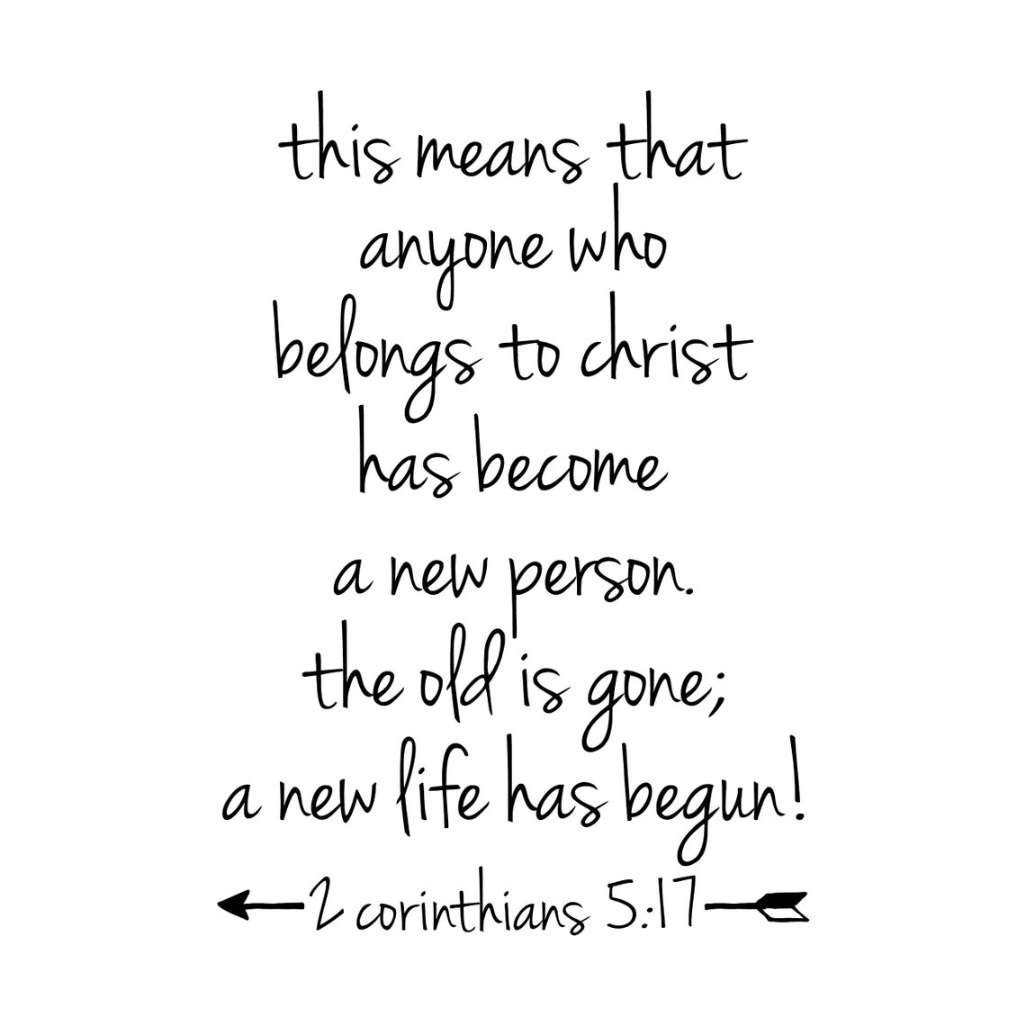 2 Corinthians 5:17 the Old is Gone, a New Life Has Begun, Bible Verse ...