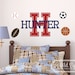 Monogram Sport Theme Baseball Soccer Basketball Football Vinyl Wall ...