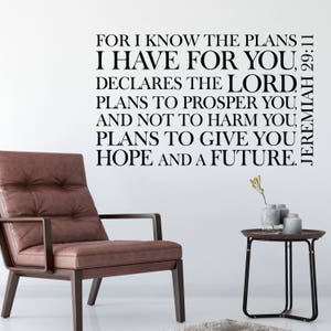 Jeremiah 29:11 Christian Subway Art Religious Bible Verse Vinyl Wall ...
