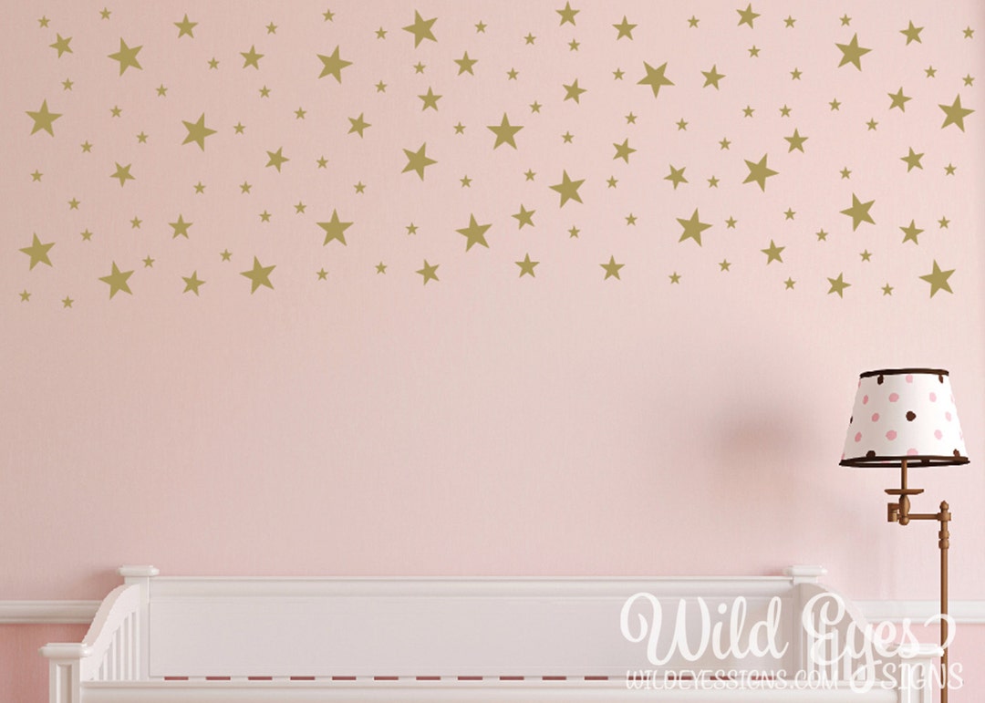 Gold Stars Wall Decals Confetti Decals Star Stickers - Set of 120 ...