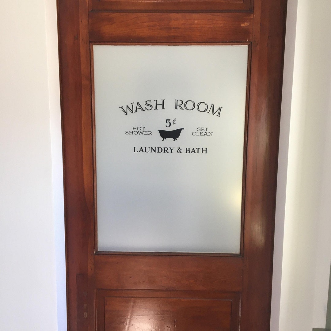 Wash Room Hot Shower Get Clean Laundry and Bath Wall Decal, Bathroom ...
