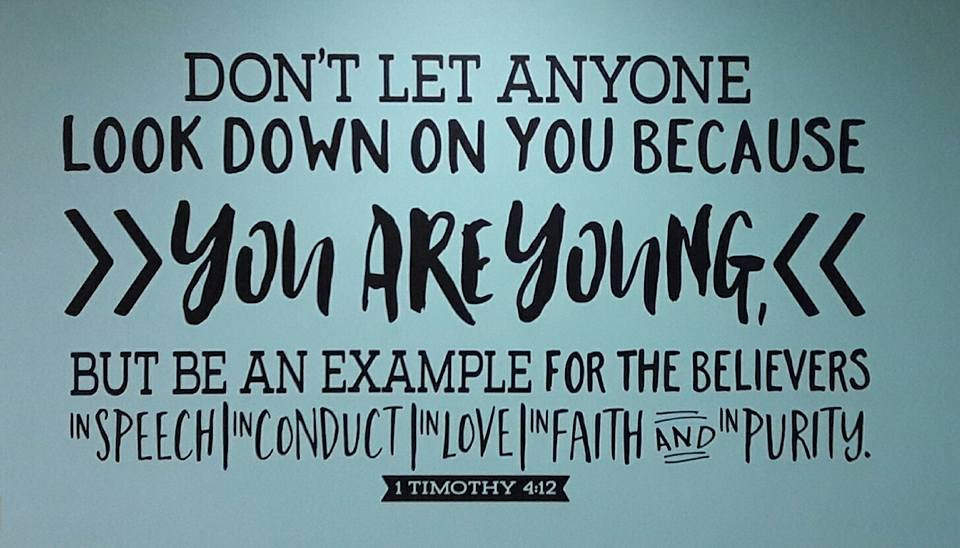 1 Timothy 4:12 Don't Let Anyone Look Down, Teen Girl, Teen Boy, Wall ...