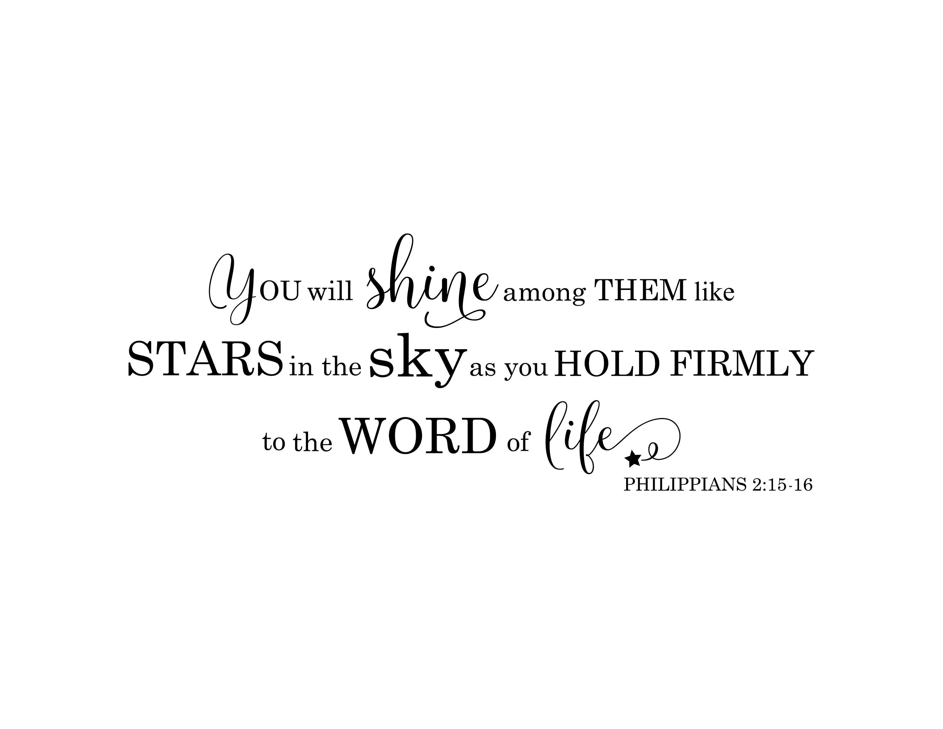 Philippians 2:15 You will shine among them like stars | Etsy