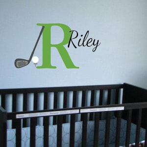 Monogram Golf Sport Theme Vinyl Wall Decal - Golf Club Ball and Tee ...