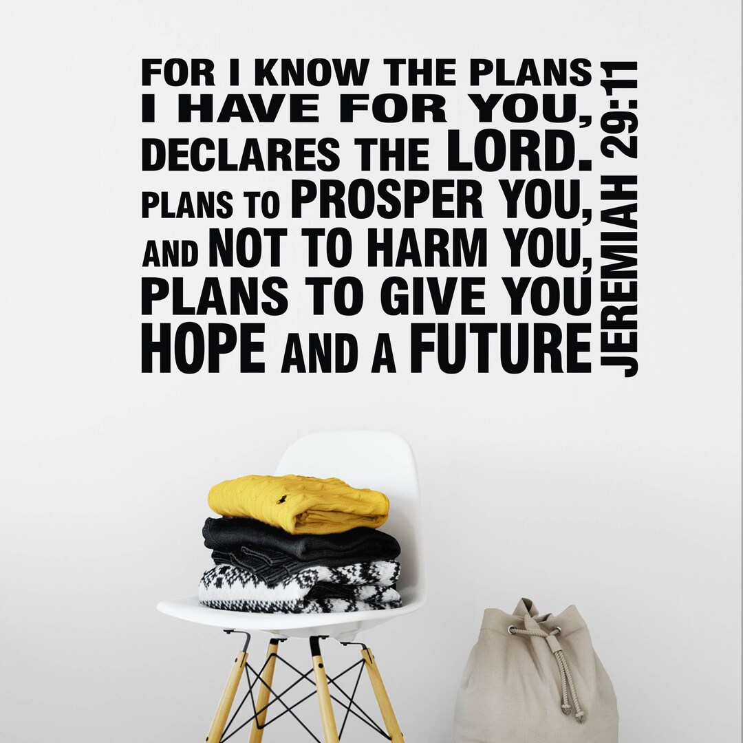 Christian Subway Art Religious Bible Verse Vinyl Wall Decor I Know the ...