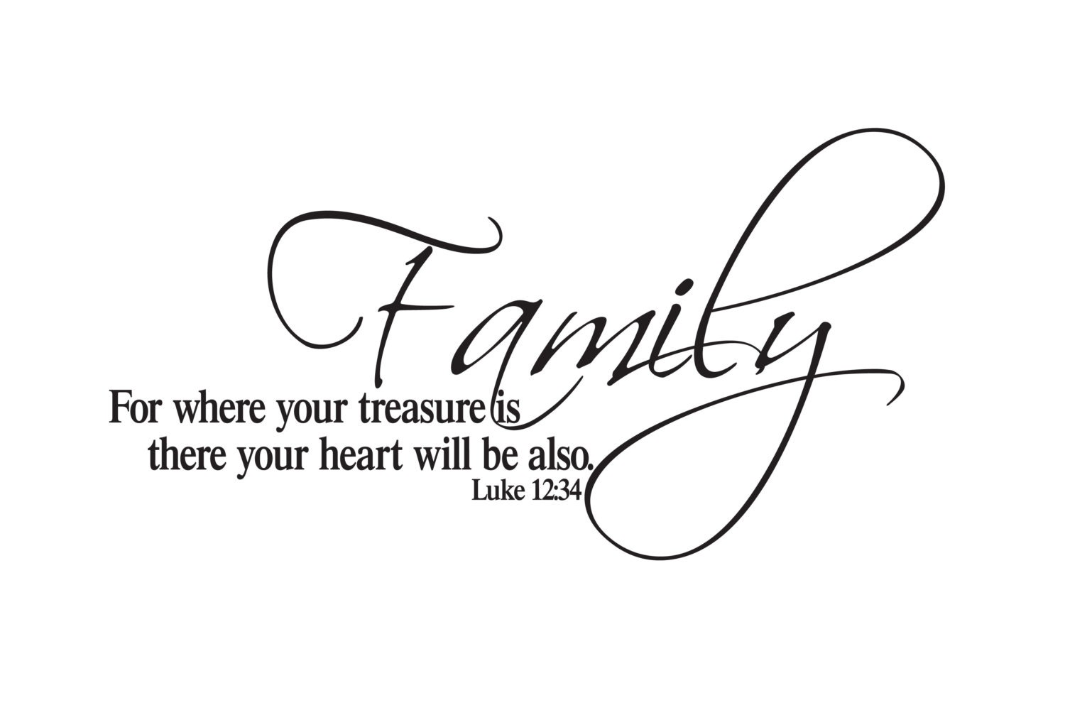 Luke 12:34 Family where your treasure is there your heart will | Etsy