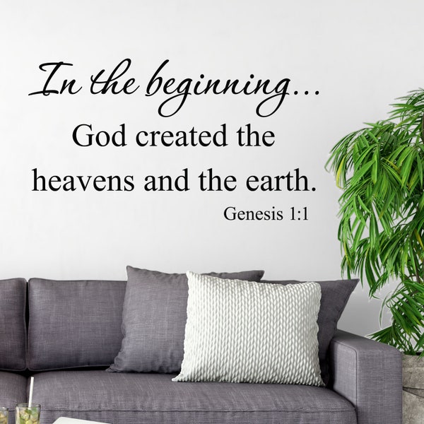 In the Beginning God Created the Heavens and the Earth - Etsy