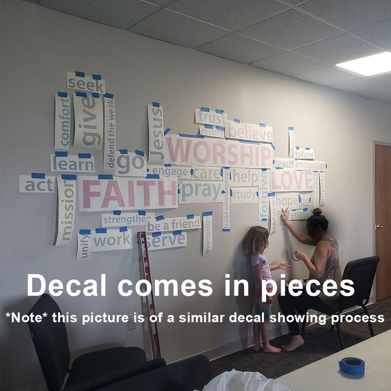 Word Collage Know Love Serve, Wall Decal, Church, Youth Room, Christian ...