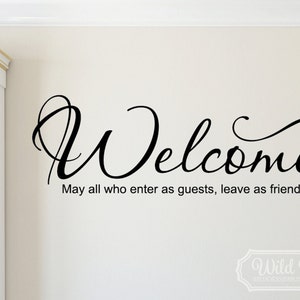 Welcome Sign - Welcome Decal Entry Way Words, May All Who Enter as ...