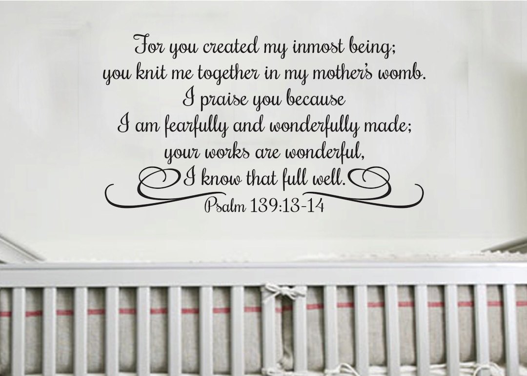 I Praise You Because I Am Fearfully and Wonderfully Made-scripture Wall ...