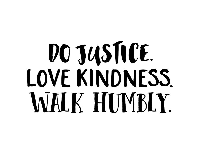 Do Justice Love Kindness Walk Humbly Nursery Verse Micah - Etsy