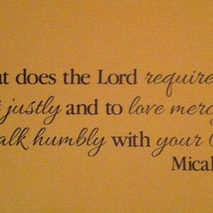 Micah 6:8 Wall Decal, Vinyl Wall Lettering, Vinyl Decal, Scripture ...