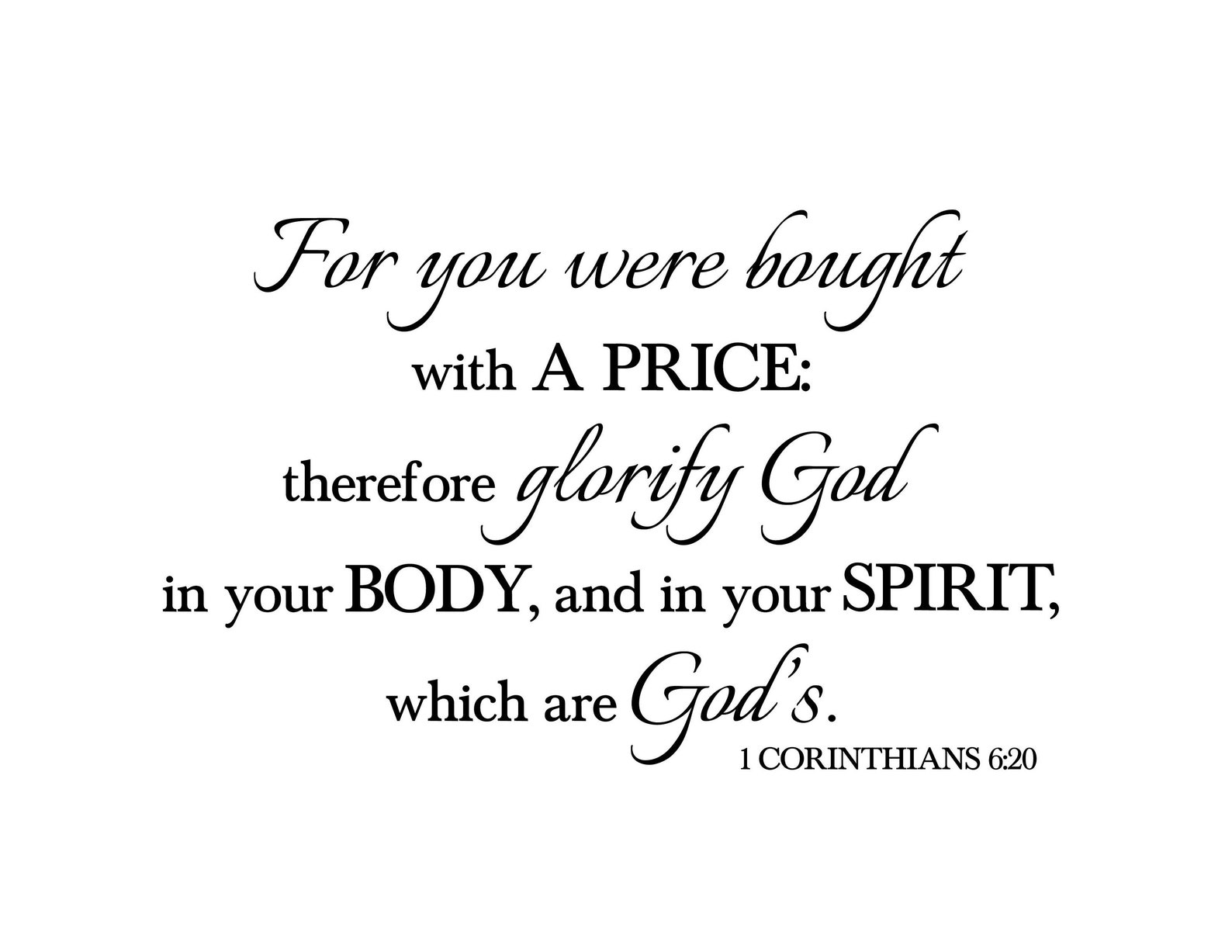 1 Corinthians 6:20 For you were bought with a price Vinyl Wall | Etsy