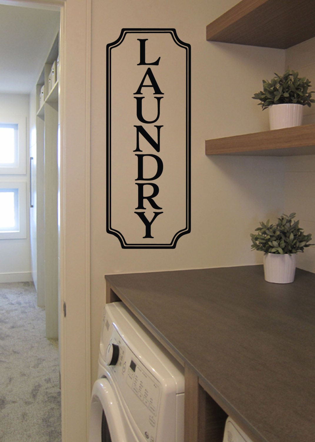 Laundry Vinyl Decal, Laundry Room Decal, Glass Door Decal, Vinyl ...