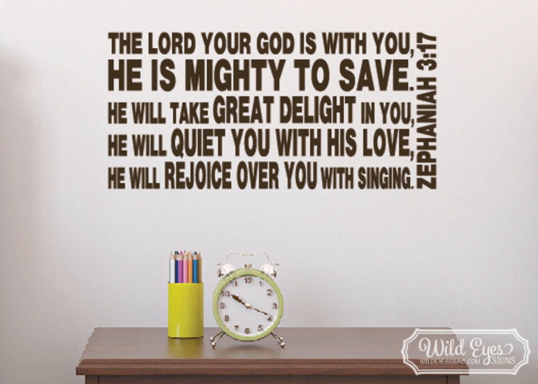 Zephaniah 3:17 He Will Rejoice Over You With Loud Singing Wall Decor ...