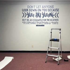 1 Timothy 4:12 Don't Let Anyone Look Down, Teen Girl, Teen Boy, Wall ...