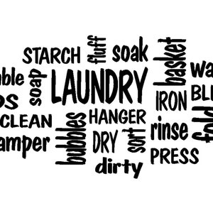 Laundry, Laundry Room Decor, Laundry Subway Art, Wall Decal, Wall ...