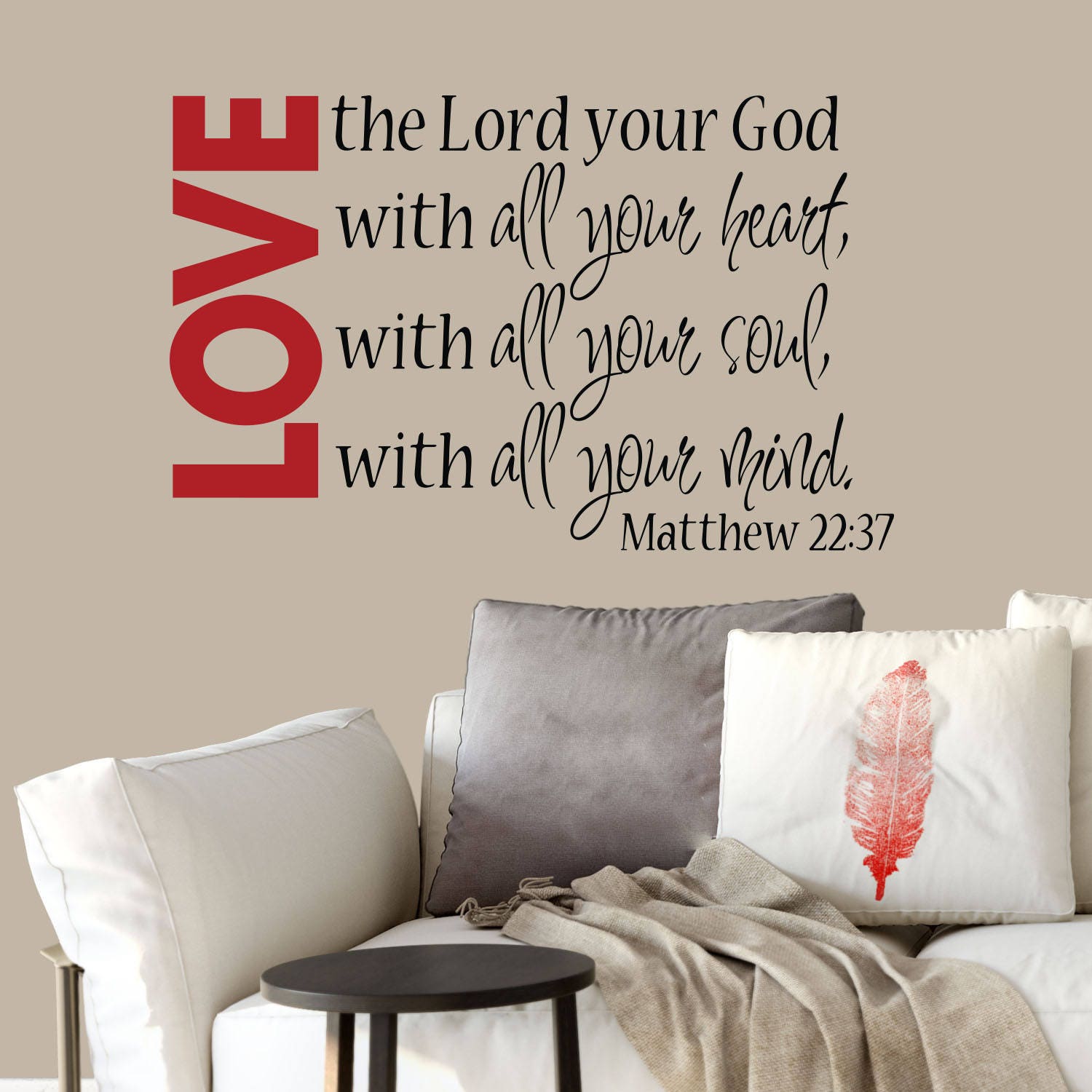 Matthew 22:37 Love the Lord Your God With All Your Heart Soul | Etsy ...