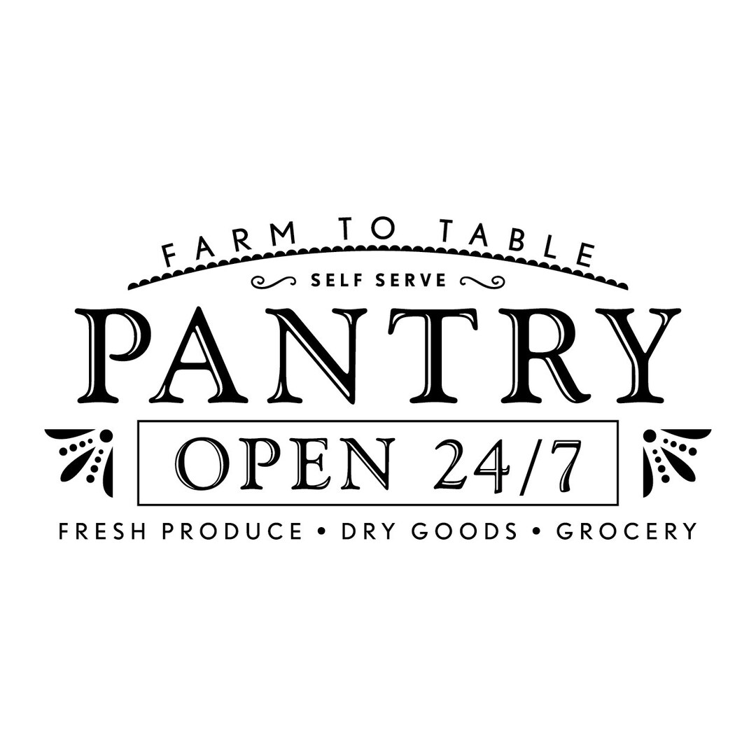 Pantry , Vinyl Wall Decal, Wall Wording, Market Fresh, Open 24-7, Fresh ...