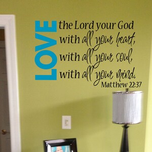 Matthew 22:37 Love the Lord Your God With All Your Heart Soul and Mind ...