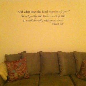 Micah 6:8 Wall Decal, Vinyl Wall Lettering, Vinyl Decal, Scripture ...