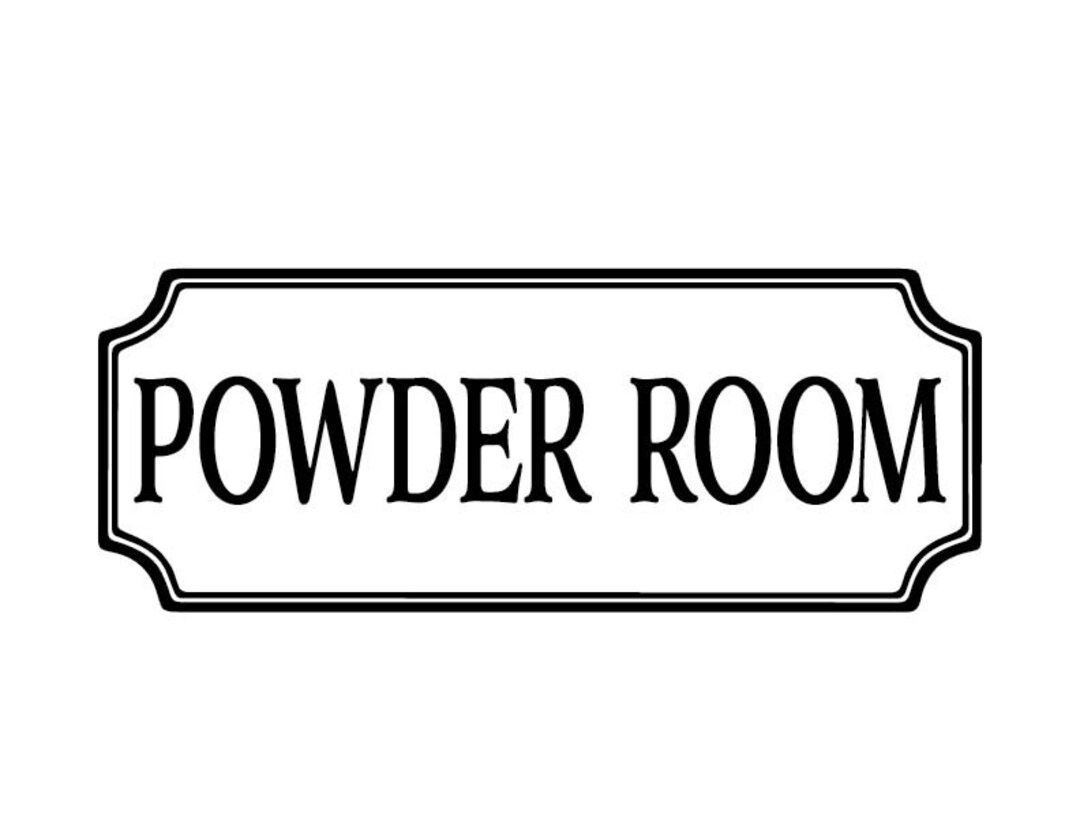 Powder Room Vinyl Decal, Bathroom Vinyl Decal, Glass Door Decal, Vinyl ...