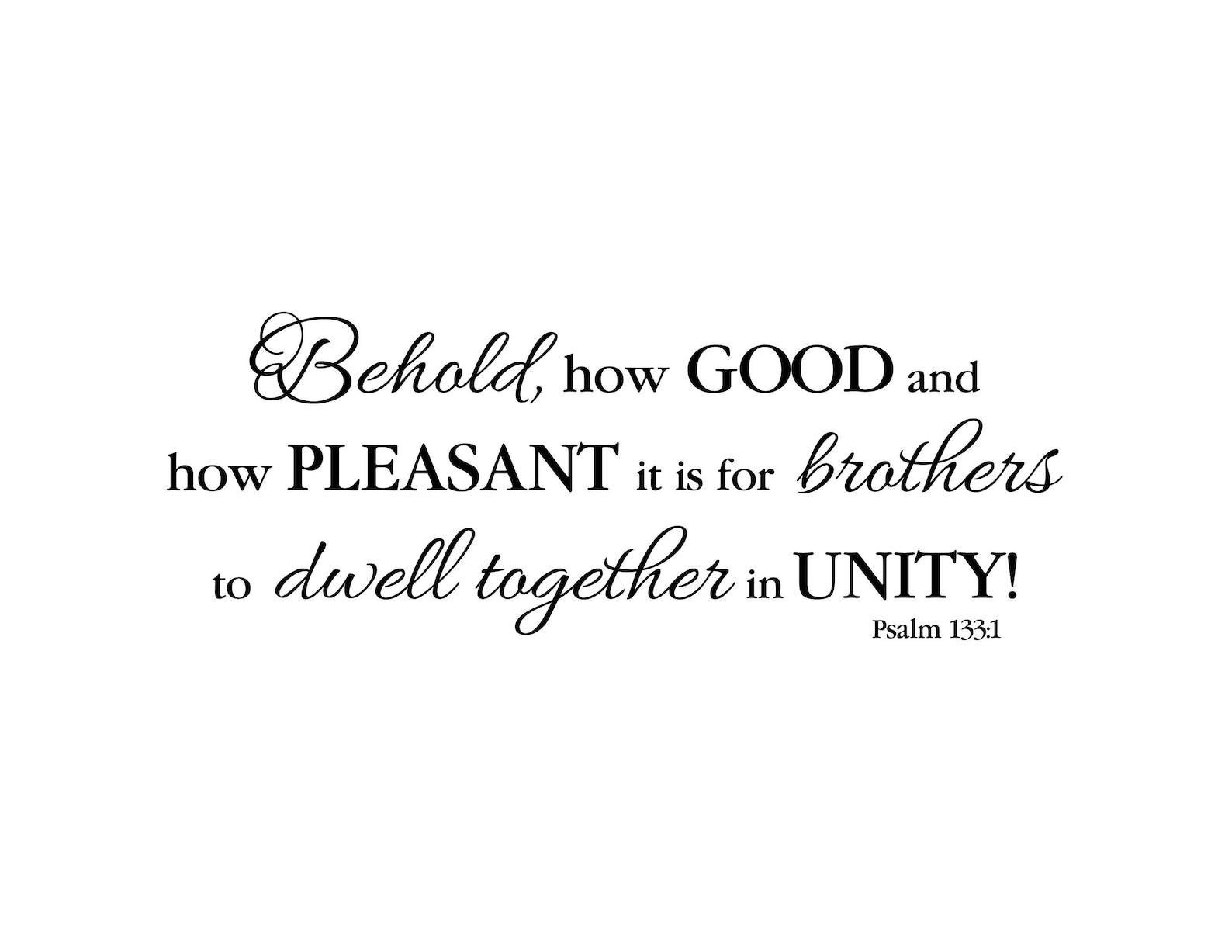 Psalm 133:1 Behold How Good and How Pleasant It is for Brothers to ...