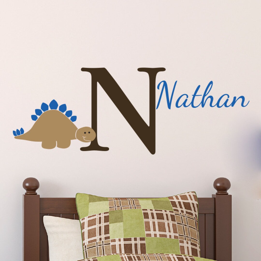 Monogram Personalized Name and Initial Dinosaur Stegosaurus Vinyl Decal ...
