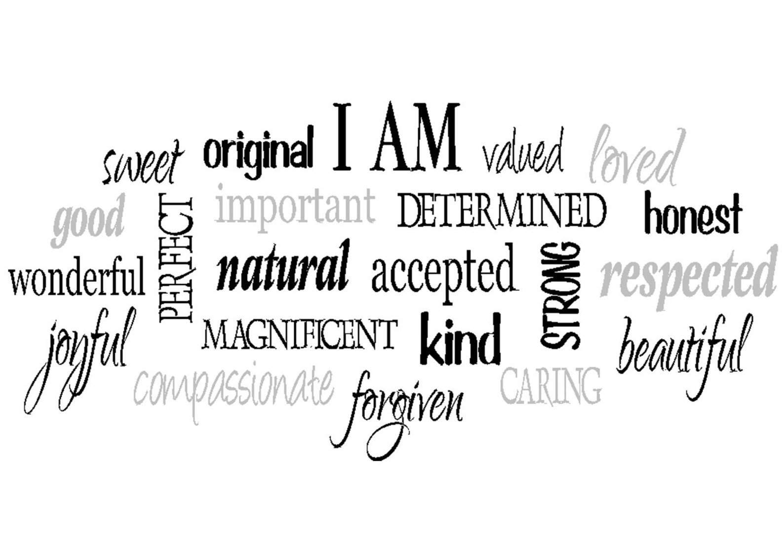 I Am Positive Word Collage for Girls Teen Girl Vinyl Design - Etsy