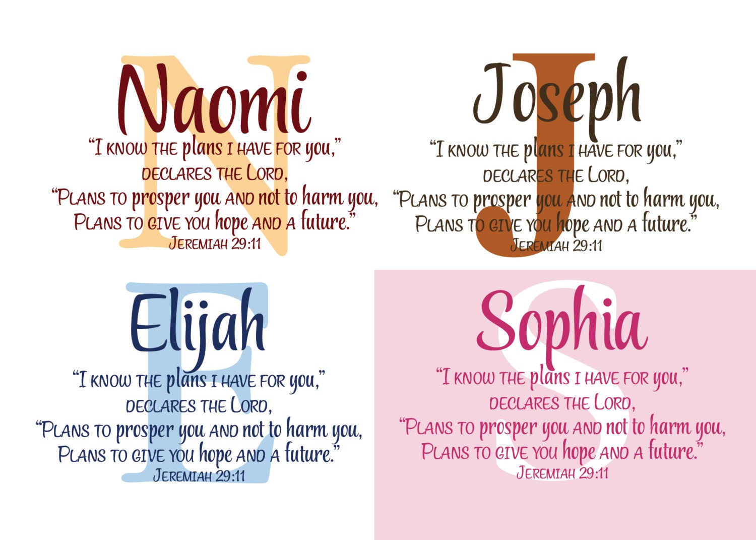 Jeremiah 29:11 Know the Plans Monogram Scripture Christian | Etsy