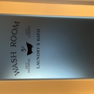 Wash Room Hot Shower Get Clean Laundry and Bath Wall Decal, Bathroom ...