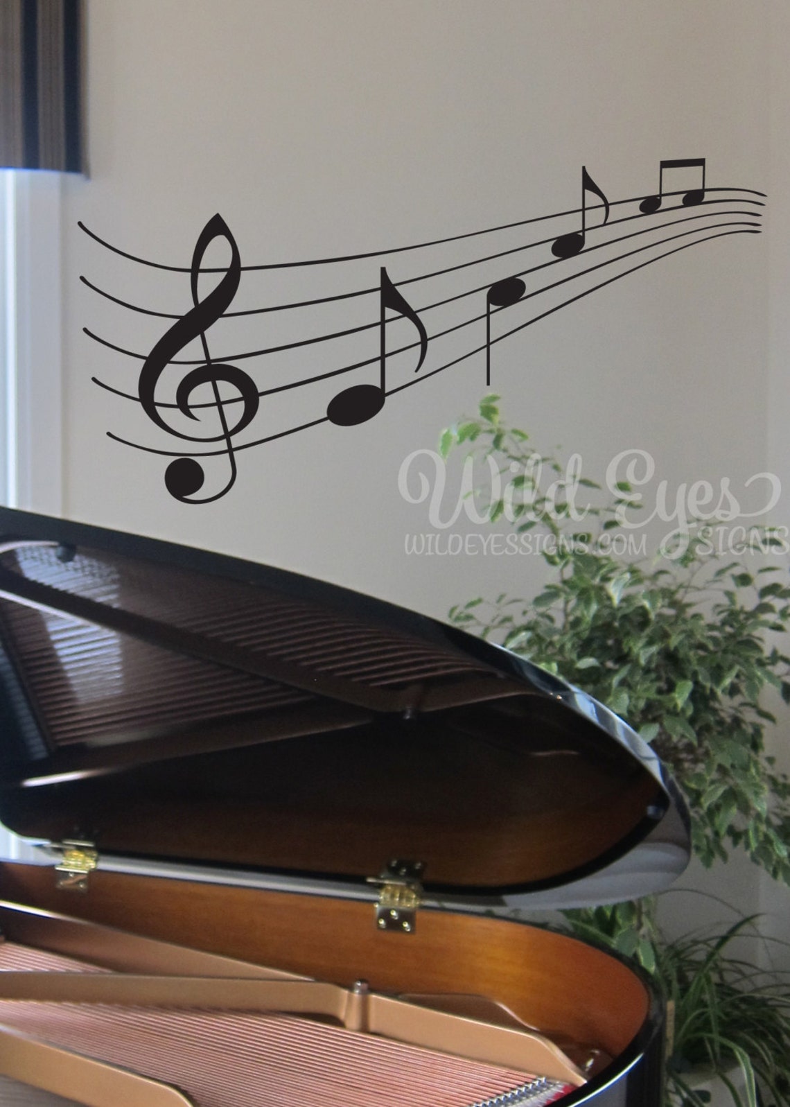 Music Staff and Notes Music Decal Musical Notes Wall Decal - Etsy Canada